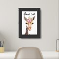 Giraffe with Stand Tall Affirmation Word Poster | Zazzle