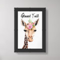 Giraffe with Stand Tall Affirmation Word Poster | Zazzle