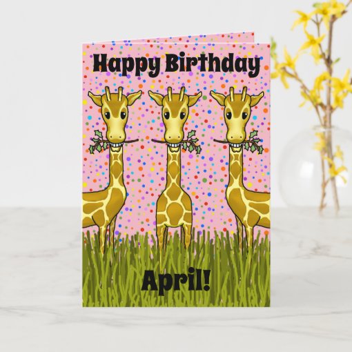 Giraffes Birthday Card | Zazzle