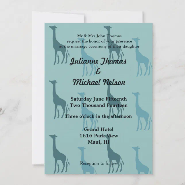 Giraffes Invitation | Zazzle