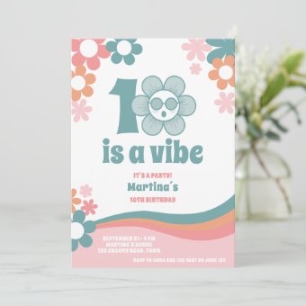 Girl 10th Birthday Party Invitation | Zazzle