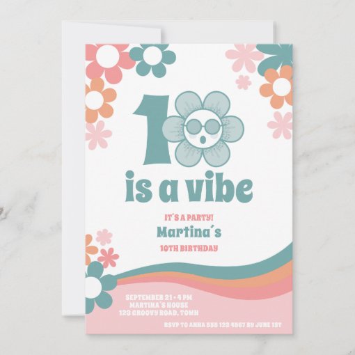 Girl 10th Birthday Party Invitation | Zazzle