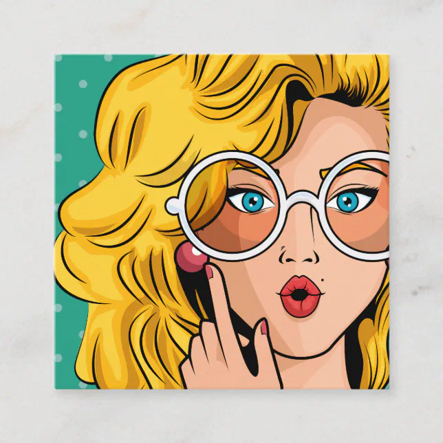Girl #1 square business card | Zazzle