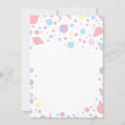 Girl 1st Birthday Pastel Rainbow Dots Confetti Invitation | Zazzle