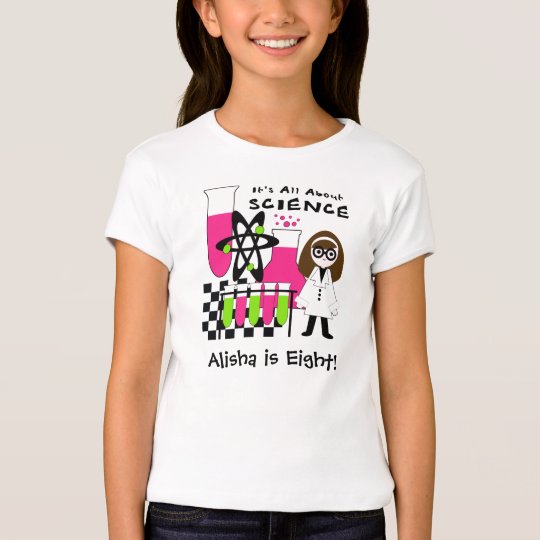 Girl All About Science Customized T-shirt | Zazzle