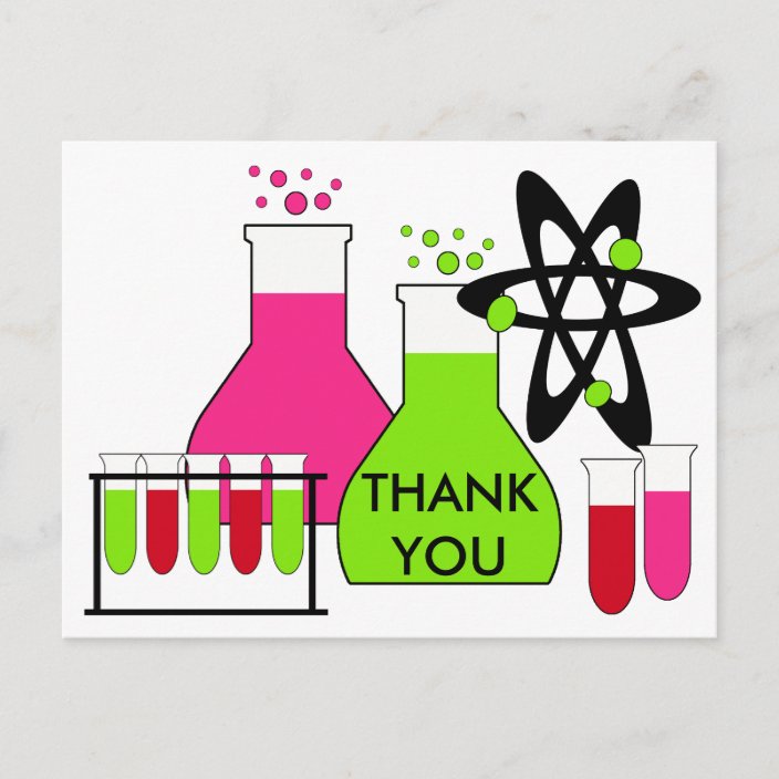 Girl All About Science Thank You Postcard | Zazzle.com