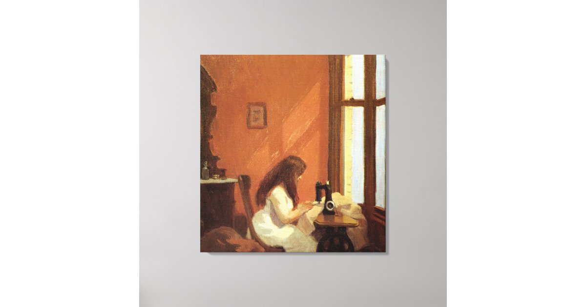 Girl At Sewing Machine, Edward Hopper Canvas Print | Zazzle