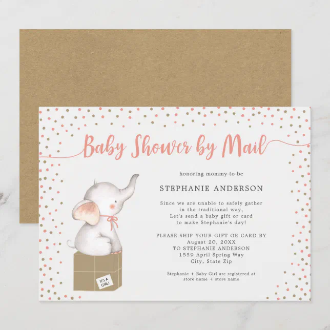 Girl Baby Shower by mail with shipping box Invitation | Zazzle