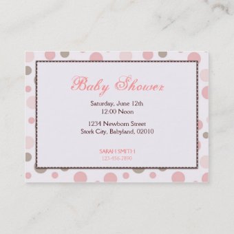 Girl Baby Shower Reminder Card | Zazzle