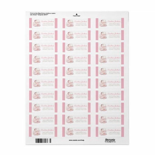 Girl Baby Shower Return Address Labels | Zazzle
