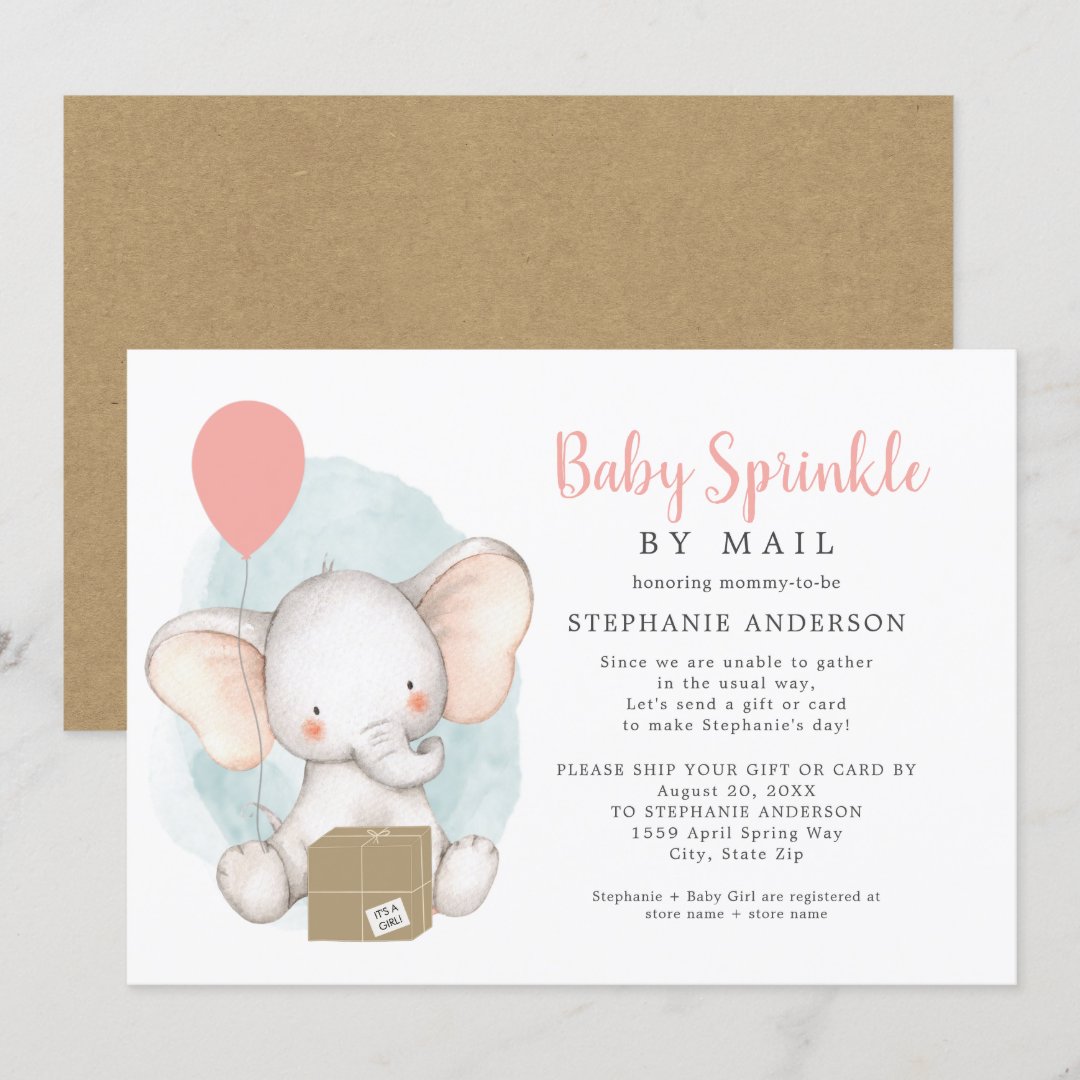 Girl Baby Sprinkle by Mail Invitation | Zazzle