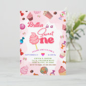 Girl Birthday Candy Sweet One Party Invitation | Zazzle