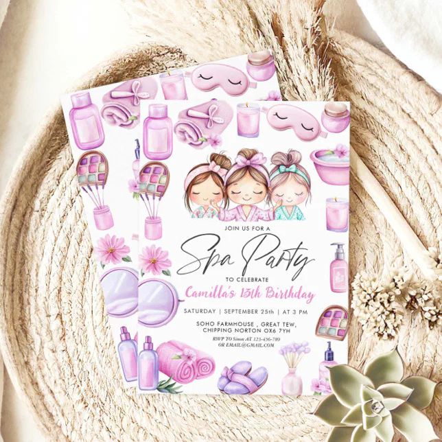 Girl Birthday Spa Party Invitation | Zazzle