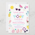 Girl Boho Pool Party Birthday Invitation | Zazzle