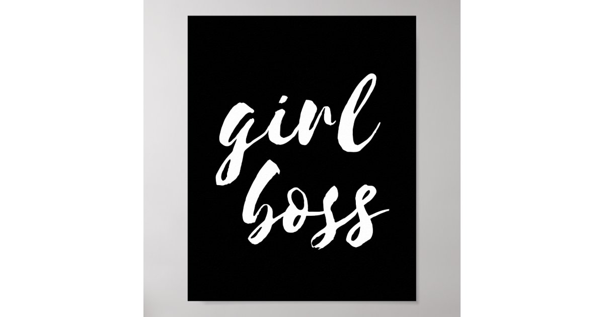 Girl boss black poster | Zazzle