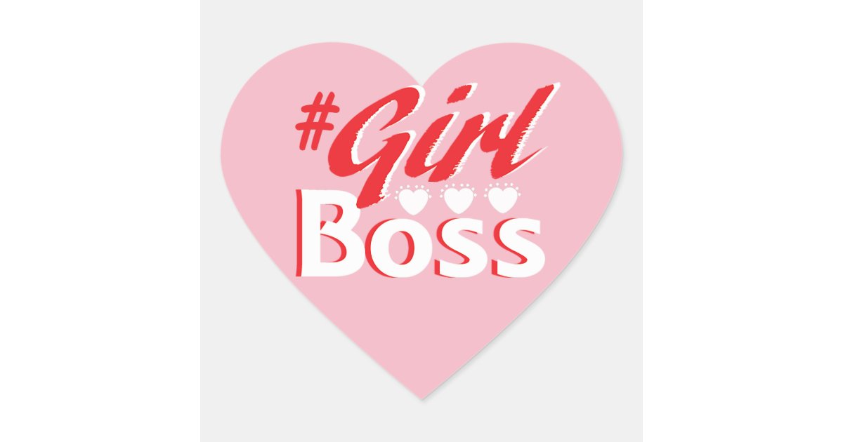 Girl Boss Heart Sticker | Zazzle
