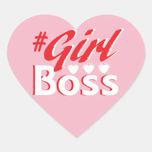Girl Boss Heart Sticker | Zazzle