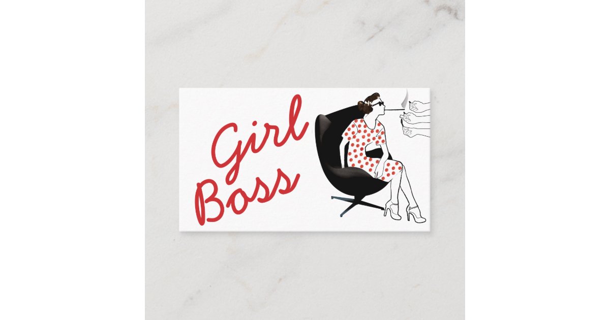 Girl Boss Vintage Style Woman Business Card | Zazzle.com