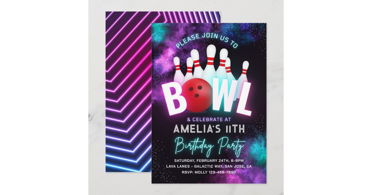 Girl Bowling Party Invitation | Bowling Invitation | Zazzle