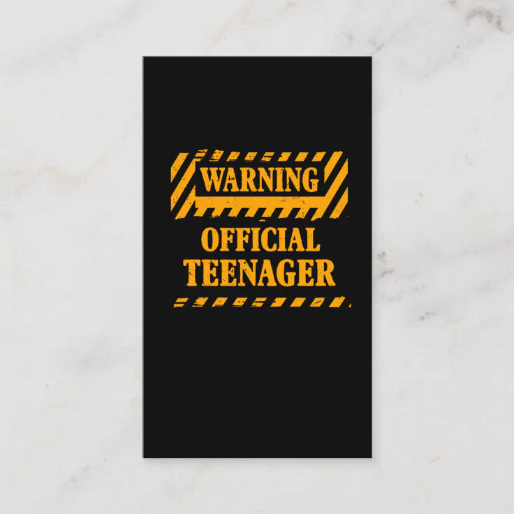 Girl Boy 13th Birthday Warning Official Teenager Business Card | Zazzle