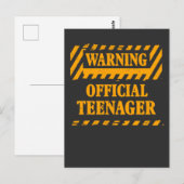 Girl Boy 13th Birthday Warning Official Teenager Postcard | Zazzle