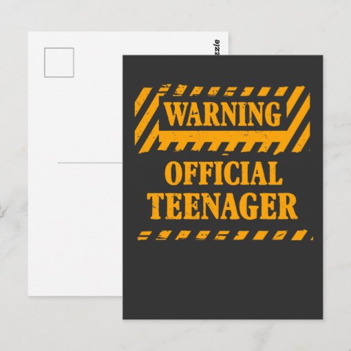 Girl Boy 13th Birthday Warning Official Teenager Postcard | Zazzle