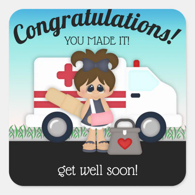 Girl Broken Arm Get Well Soon Sticker | Zazzle