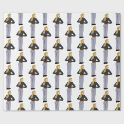 girl button wrapping paper | Zazzle