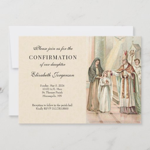 Girl Catholic Sacrament Confirmation Classic Invitation | Zazzle