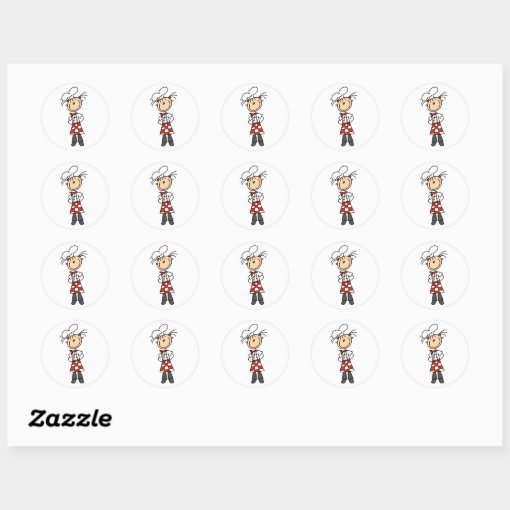 Girl Chef Stick Figure Stickers | Zazzle