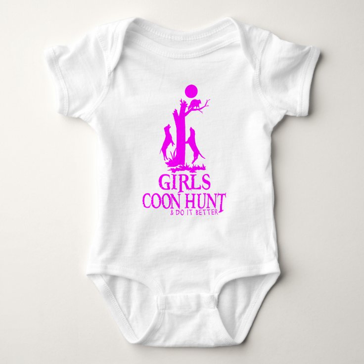 GIRL COON HUNTING BABY BODYSUIT | Zazzle