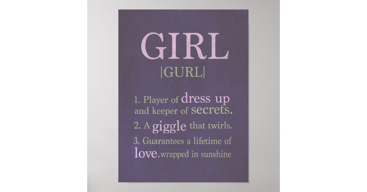 Girl Definition Poster | Zazzle