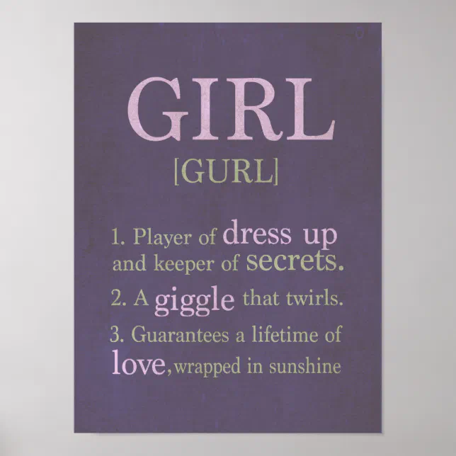 Girl Definition Poster | Zazzle