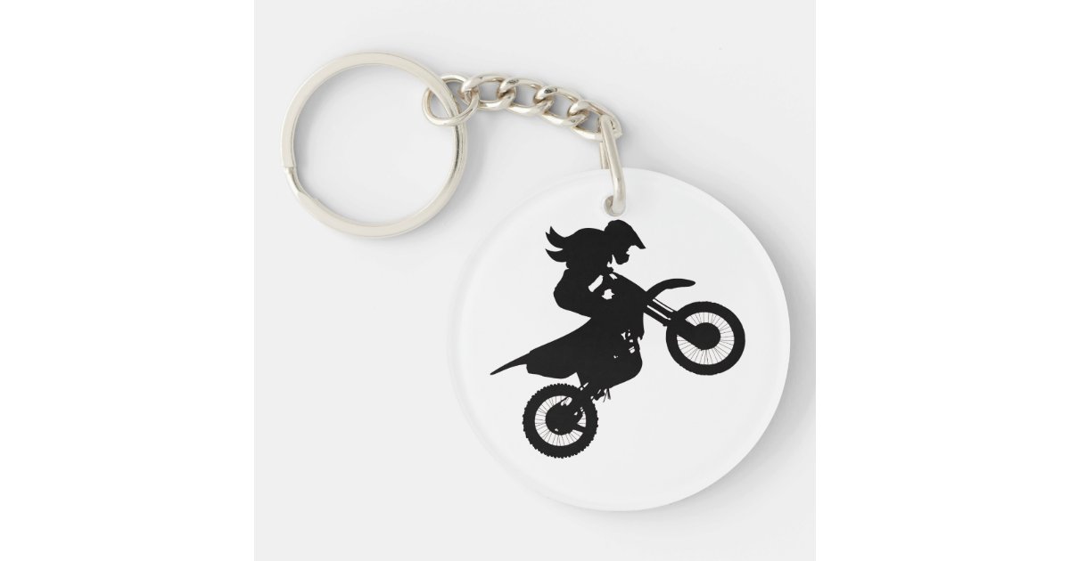 Girl Dirt Bike Keychain | Zazzle