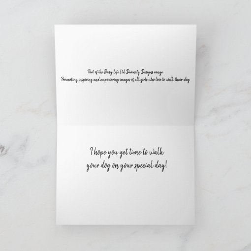 Girl Dog Walker Birthday Card | Zazzle