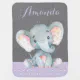 Girl Elephant Baby Purple and Gray Baby Blanket | Zazzle