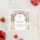 Girl First Communion Pink Florals Arch Gold Cross Napkins | Zazzle