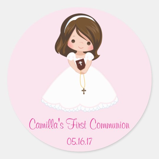 Girl First Communion Stickers Envelope Seals | Zazzle.com