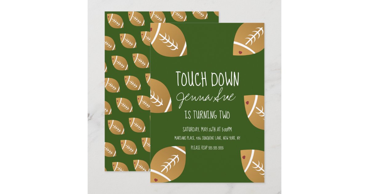 Girl Football Sports Birthday Party Invitation | Zazzle