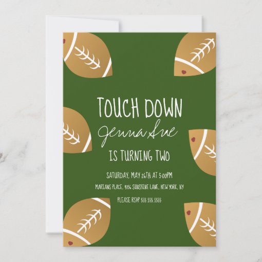 Girl Football Sports Birthday Party Invitation | Zazzle