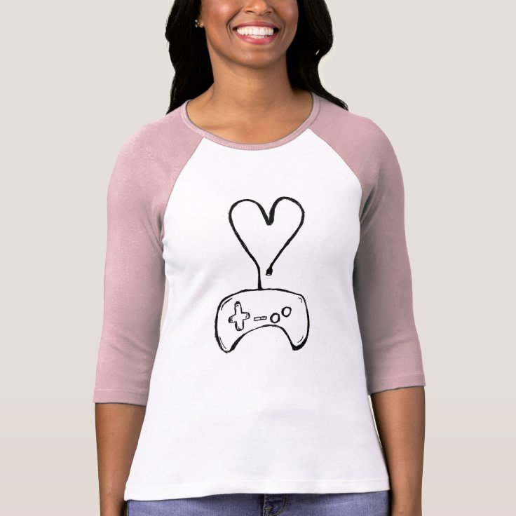 Girl Gamer T-Shirt with Controller | Zazzle