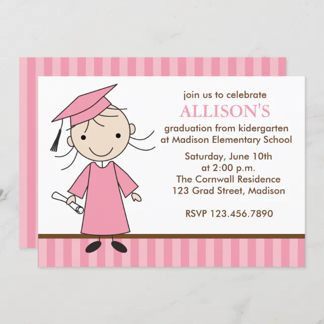 Girl Graduation Party Invitations | Zazzle