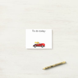 Girl in Red Car Post It Note | Zazzle