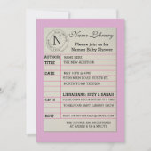 Girl Library Card Baby Shower Pink Invitation | Zazzle