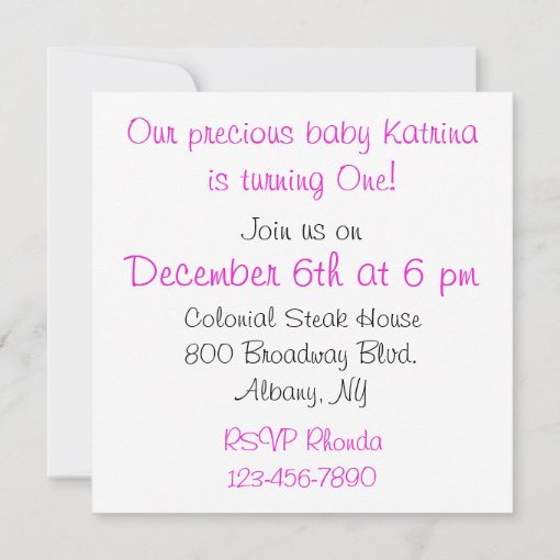 Girl Look Who's Turning 1 Birthday Invitation | Zazzle