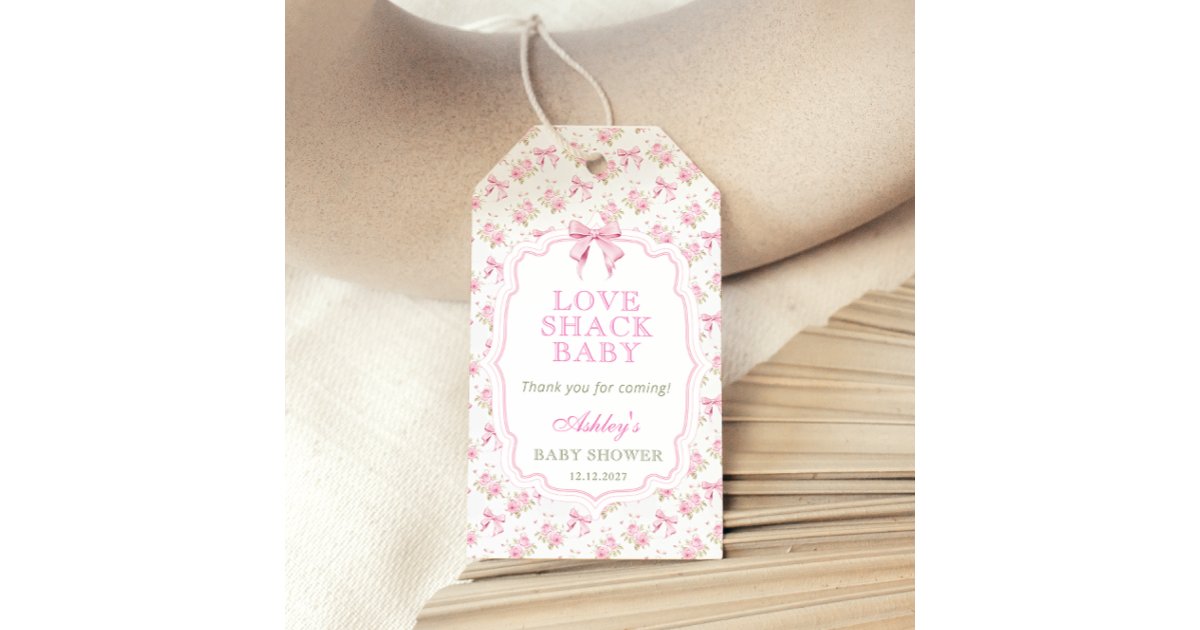 Girl Love Shack Baby Shower Thank You Gift Tag | Zazzle