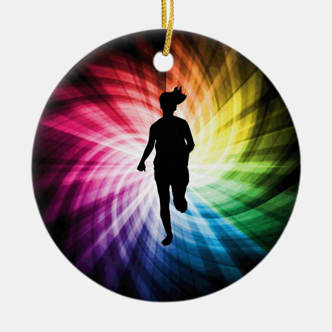 Girl Marathon Runner Ceramic Ornament | Zazzle