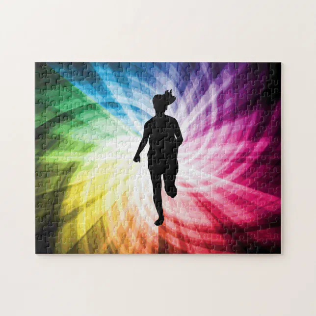 Girl Marathon Runner Jigsaw Puzzle | Zazzle