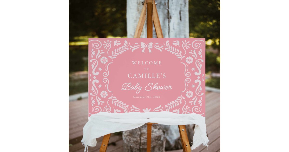 Girl Mexican Baby Shower Welcome Sign | Zazzle