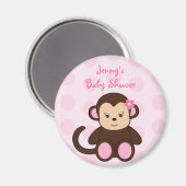 Girl Monkey Polka Dots Baby Shower Favor Magnets | Zazzle